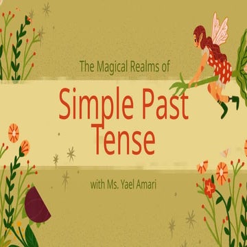 Simple Past Tense Education Presentation in Green Red Illustrative ...