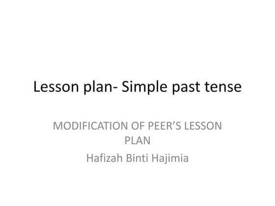 Detailed lesson plan for simple tense of verbs 5 | PDF