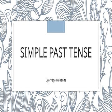 SIMPLE PAST TENSE POWER POINT BAHASA INGGRIS | PPT