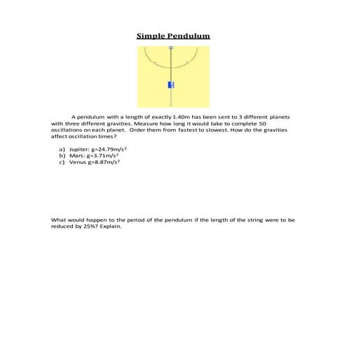 Simple pendulum | DOCX
