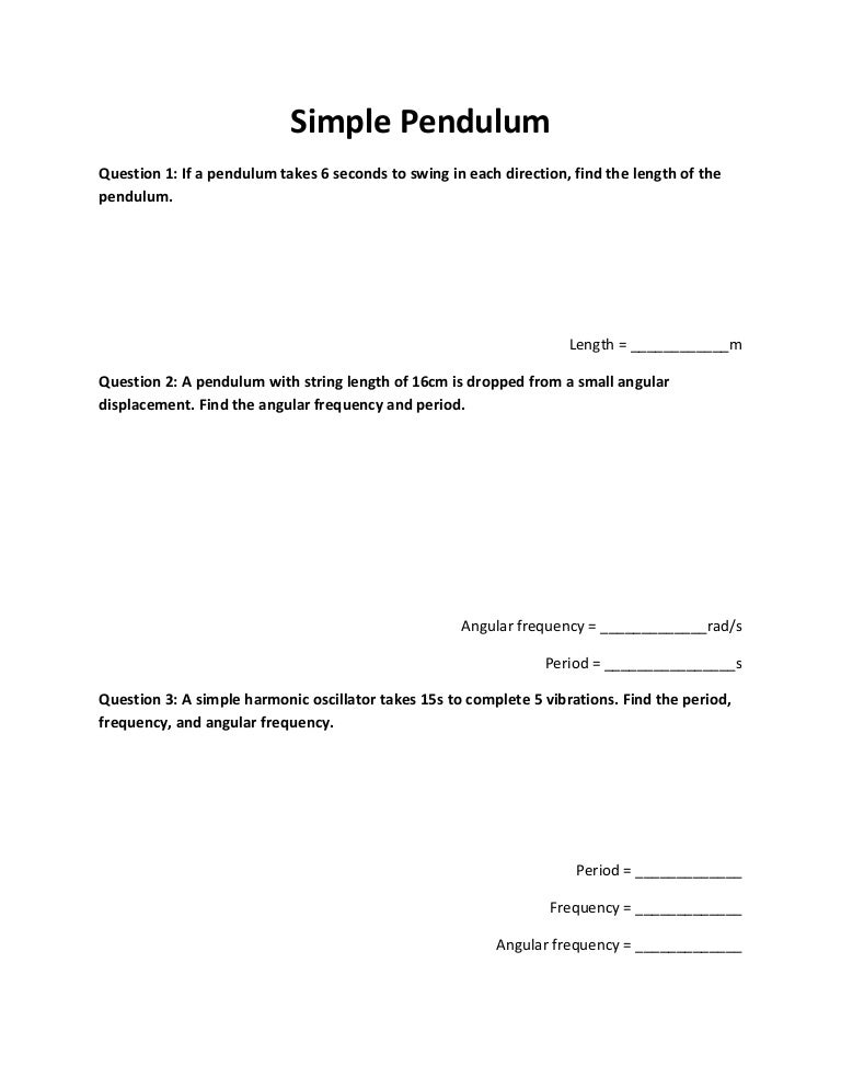 Simple Pendulum Lo