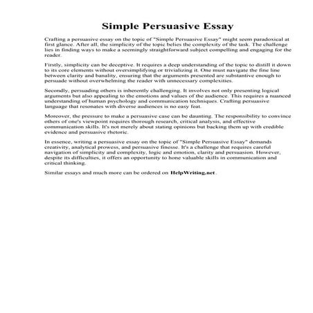 Simple Persuasive Essay | PDF