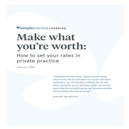 How to set your rates in a private therapy practice. | PDF