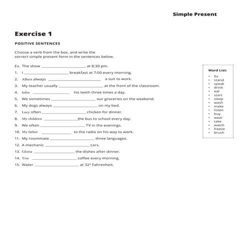 Simple present | PDF