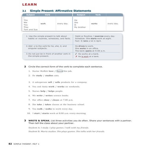 Grammar: Simple Present Tense; uses and spelling rules.docx
