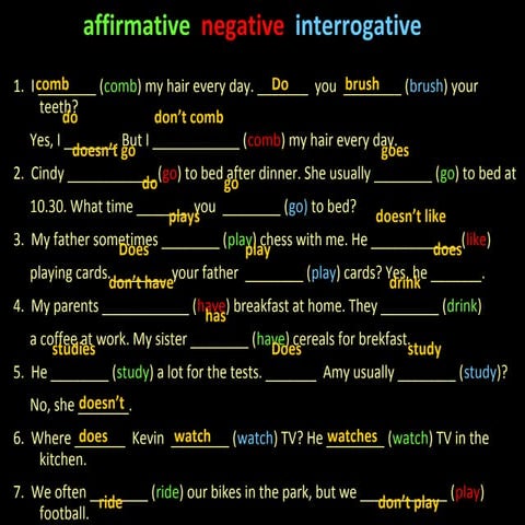 Simple present exercise | PPT