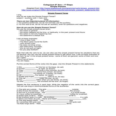 Simple present – review | DOCX