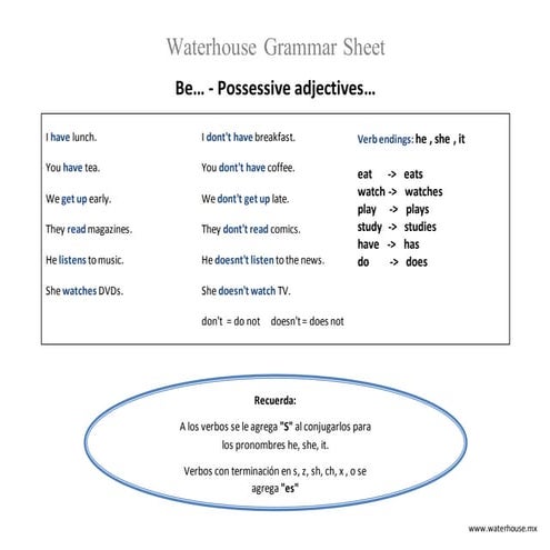 Simple present statements | DOCX