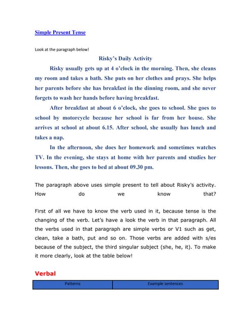 Simple present tense Grade 3 | PPTX