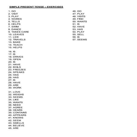 Simple present tense - Answers | PDF