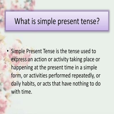 Simple Present Tense/Grammar Material... | PPT