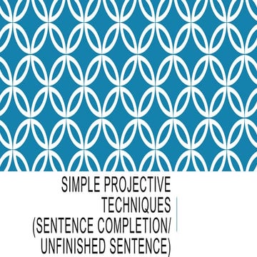 Simple projective techniques | PPT