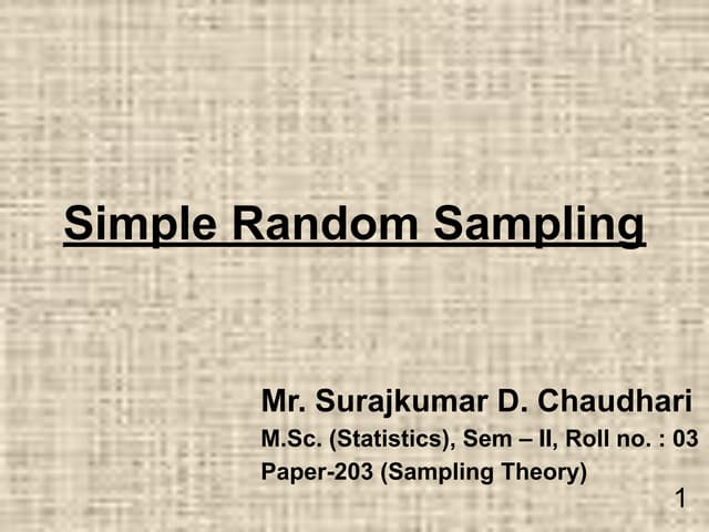 Stratified Random Sampling | PPT