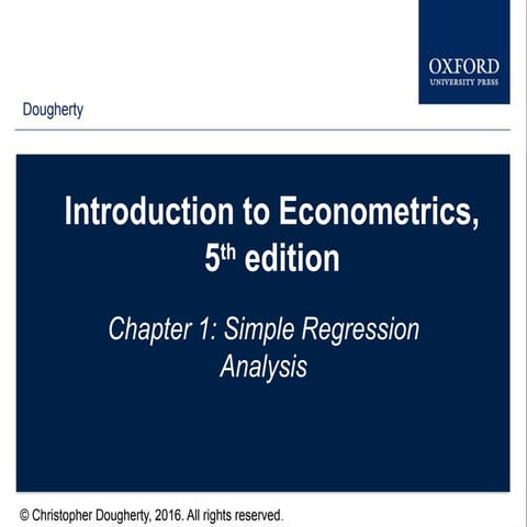 Simple Regression Part 1.pptx Econometrics | PPTX