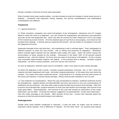 QUISTE SIMPLE RENAL RENAL SEMIOLOGY MEDICINA | PDF
