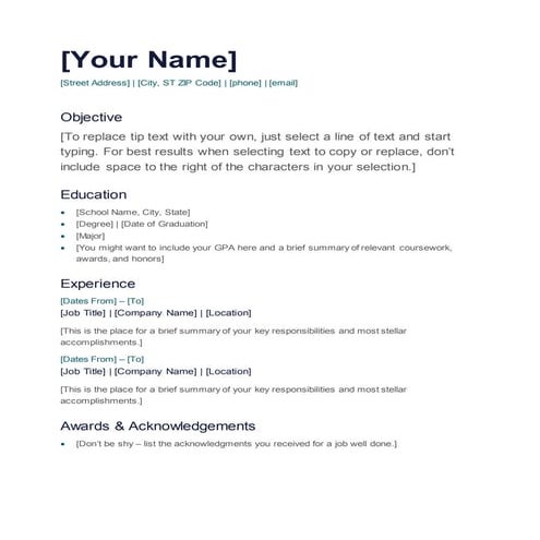 Simple resume | DOCX