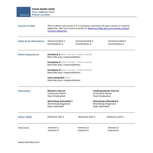 Simple Resume Template | DOCX | Resume Writing and Advice | Job Search