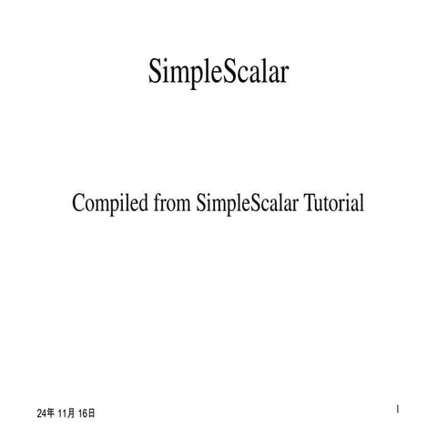 Simplescalar Overview A Superscalarppt 