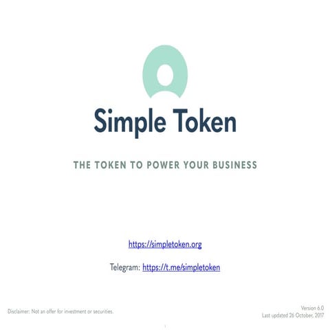 Simple Token 6.0 (OLD version) - for 14 November, 2017 ICO | PPT