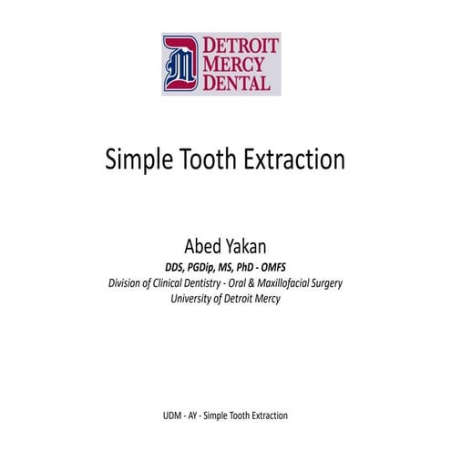 Simple Tooth Extraction dental extraction | PDF