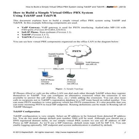 Simple virtual office PBX with TekSIP | PDF
