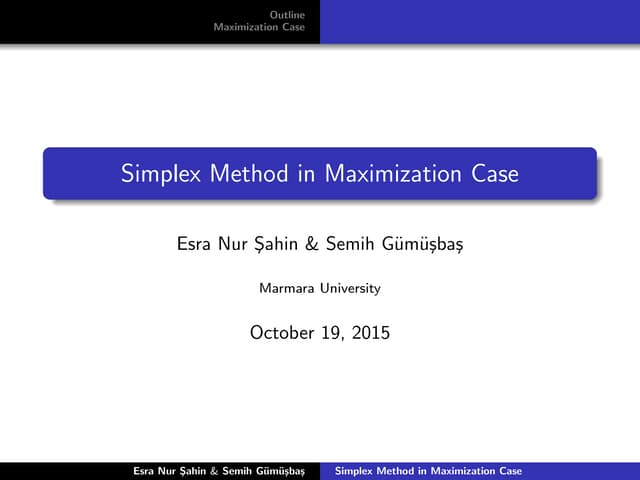 Simplex Method In Maximization Case Pdf Programming Languages Computing