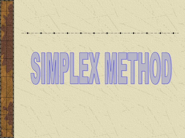 Simplex method: Slack, Surplus & Artificial variable | PDF