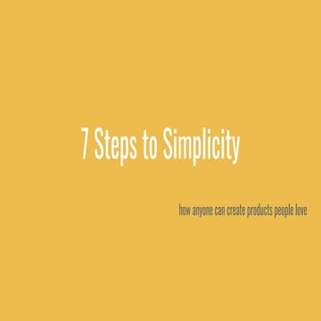 7 Steps to Simplicity | PDF