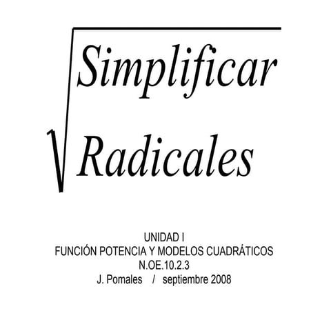 Simplificar Radicales | PPT