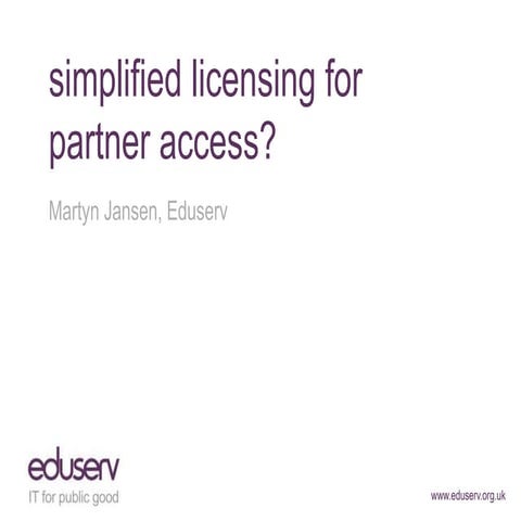 A Simplified Model for Licensing Partners - Martyn Jansen | PPTX