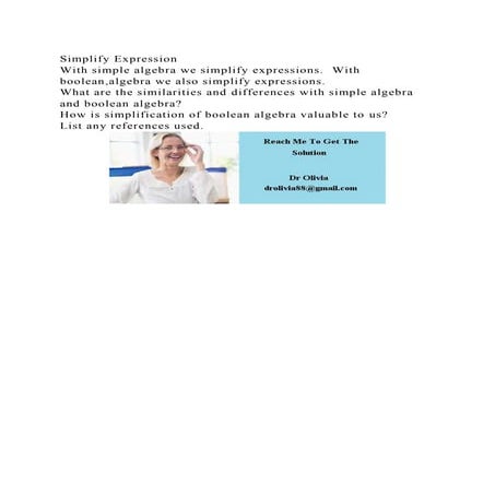 Simplify ExpressionWith simple algebra we simplify expressions. W.docx ...