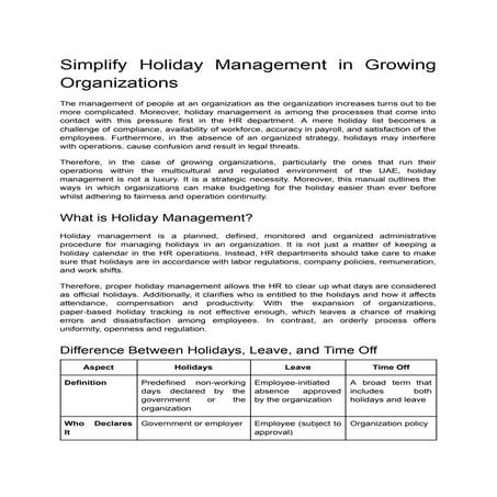 Holiday Management Software for Easy Leave Tracking – UserHR | PDF