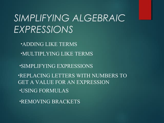 Algebraic expressions | PPT