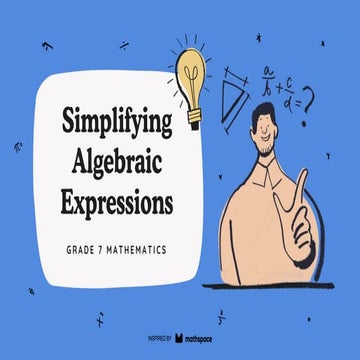 Simplifying Algebraic Expressions Education Presentation in Blue White ...