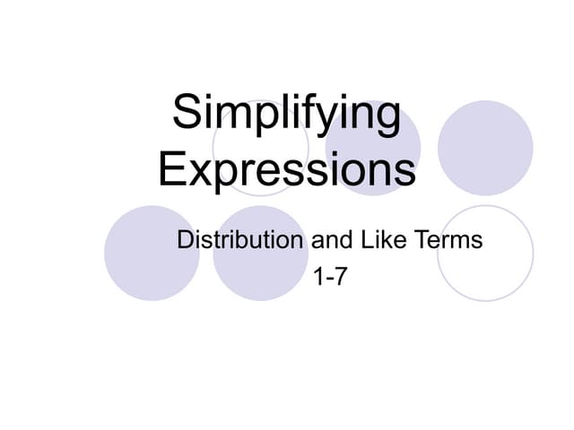 Simplifying Algebraic Expressions.pptSimplifying Algebraic Expressions.pptSimplifying Algebraic ...