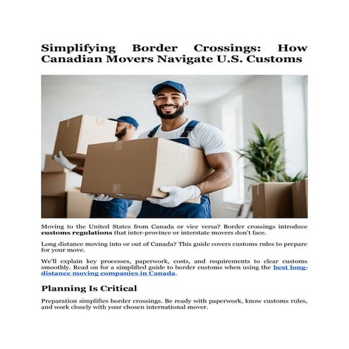Simplifying Border Crossings How Canadian Movers Navigate U.S. Customs.docx