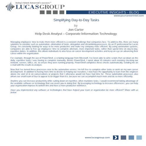 Simplifying Day-to-Day Tasks | PDF