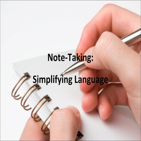 Simplifying Language When Taking Notes | PPT