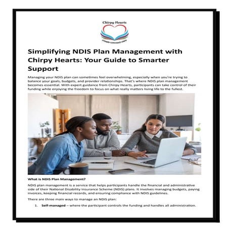 Simplifying NDIS Plan Management with Chirpy Hearts | PDF