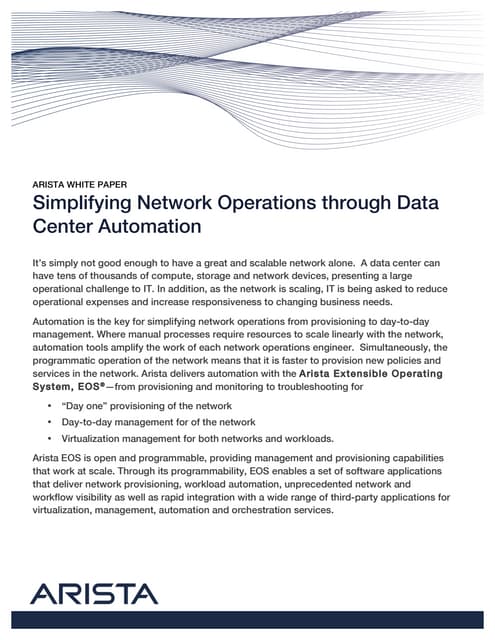 Simplifying network operations_data_center_automation_whitepaper | PDF Simplifying network operations_data_center_automation_whitepaper | PDF