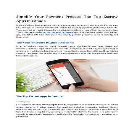 Simplify Your Payment Process_ The Top Escrow Apps in Canada.pdf