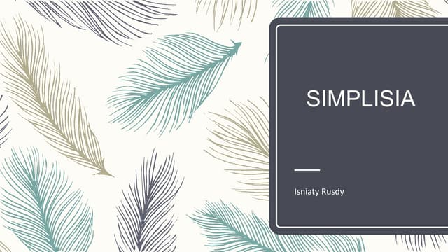 SIMPLISIA DAN PENGUJIAN MUTU | PPT