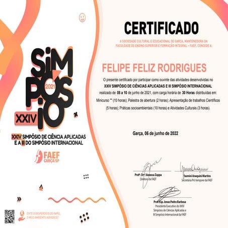 Simpósio faef 2021 | PPT