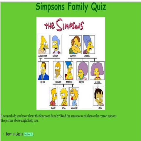 Simpsons family quiz | PPTX