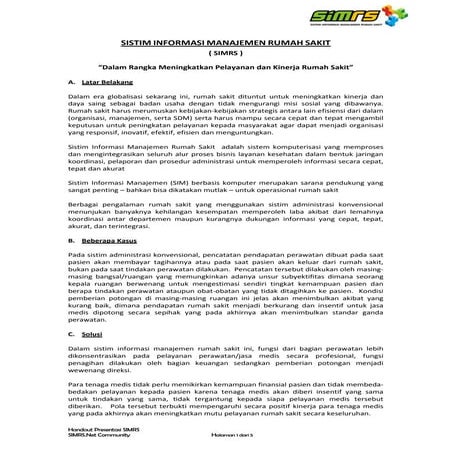 Simrs terintegrasi | PDF