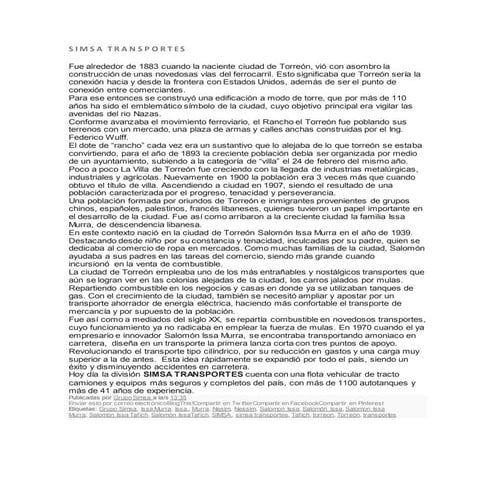 Historia de grupo simsa nesim issa tafich | DOCX