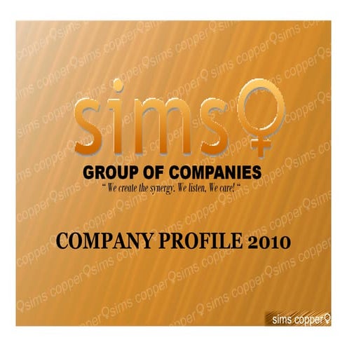 Sims company profile 2010 rev april2010 | PDF
