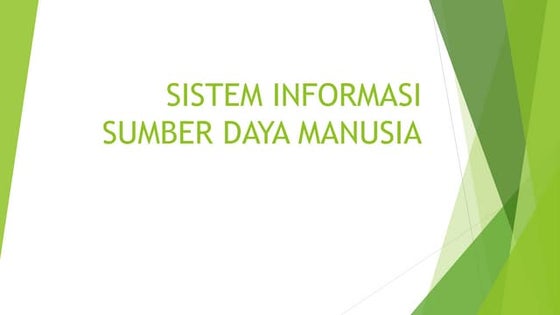 Makalah Sistem Informasi Sumber Daya Manusia (SDM) | PDF
