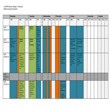 Sims schedule | DOCX