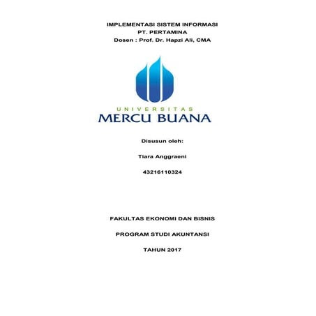 SIM, Tiara Anggraeni, Prof. Dr. Hapzi Ali, CMA, Implementasi Sistem ...